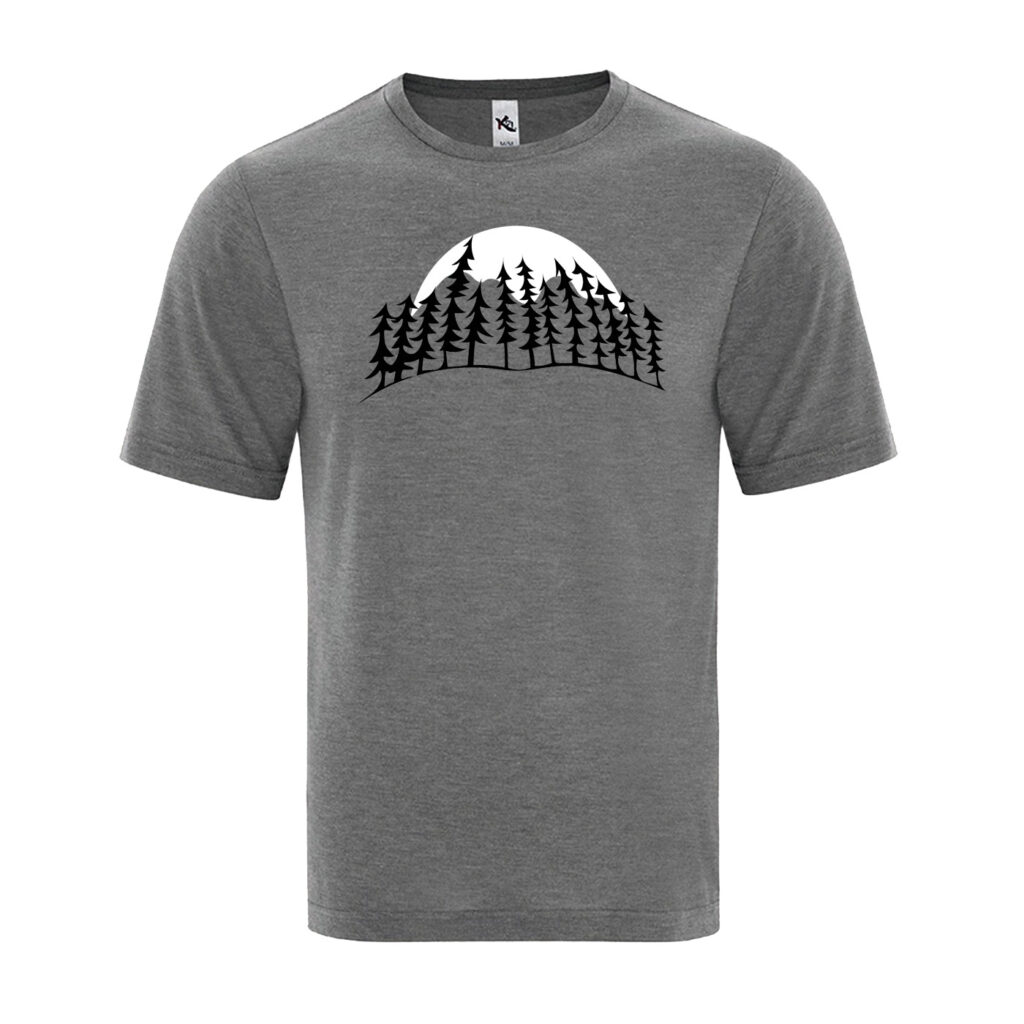 Men's Grey Treeline Moon T-Shirt - Vancouver Trails